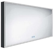 Nimco Zrcadla - Zrcadlo s LED osvětlením, 140x70 cm, dotykový senzor, matná černá ZPC 13008VX-90