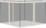 Outsunny Mosquito Nets for Gazebo/Canopy/Pavilion 3 x 3 m - Set of 4 Zippered Panels + Attachment Hooks - Polyester/Nylon | Aosom