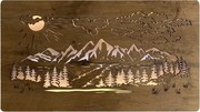 Li-Go "Hory" světelný obraz s baterií 80x45cm varianta ovládání: manuál/pohybové čidlo, provedení povrchu: dub
