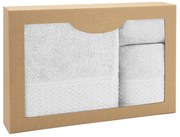 BAVLNĚNÉ RUČNÍKY SOLANO SADA 1 KS 30X50 CM, 1 KS 50X90 CM, 1 KS 70X140 CM BÍLÁ
