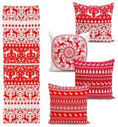 Sada 4 vánočních povlaků na polštář a běhounu na stůl Minimalist Cushion Covers Christmas