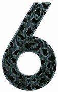 Domovní číslice MP - LR - 120 mm (Černá kovaná) - 6, MP KOVANÁ ČERNÁ