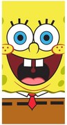 Dětská plážová osuška Vysmátý SpongeBob - 100% bavlna s gramáží 300 gr./m2 - 70 x 140 cm