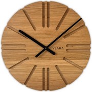 VLAHA Dubové hodiny ATELIER vyrobené v Čechách s černými ručkami ⌀32,5cm