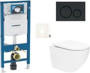 Závěsný WC set Geberit do lehkých stěn / předstěnová + WC SAT SIKOGESTOR67S20BL
