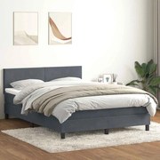 Box spring postel s matrací tmavě šedá 160x210 cm samet 3316024
