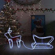 Fionshop 262754286 Vánoční dekorace sobi a sáně venkovní 252 Led diod