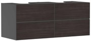 Hansgrohe Xevolos E - Umyvadlová skříňka 137x56x55 cm, 4 zásuvky, matná šedá/tmavý dub 54198730