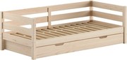 Dětská postel z borovicového dřeva s výsuvným lůžkem s roštem 90x200 cm v přírodní barvě Margrit – Vipack