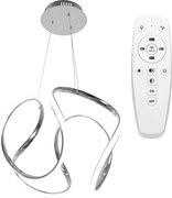 Toolight Toolight, LED závěsné stropní svítidlo 60W + dálkové ovládání APP385-CP, chromová, OSW-06901