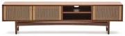 Hnědý TV stolek v dekoru ořechu 200x50 cm Elan – Kave Home