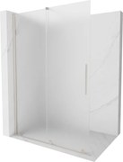 Mexen Velar, sprchová zástěna s posuvnými dveřmi Walk-in 150 x 200 cm, 8mm sklo námraza, broušená ocel, 871-150-000-33-97