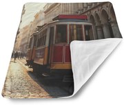 Sablio Deka pro miminko Historická červená tramvaj - 80x100 cm