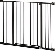 Bezpečnostní brána PawHut pro psy s prodloužením 10/15 cm – Brána bez vrtání pro šířky 76-107 cm, jednou rukou otevíratelná, ocelová černá | Aosom