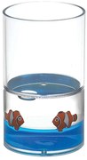 Aqualine Pyxis - Sklenka Nemo na kartáčky a pastu k postavení, modrá/čirá PY1089
