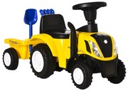 HOMCOM Dětské odrážedlo traktor s přívěsem, žluté 370-173YL