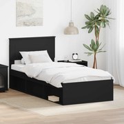 Rám postele s čelo Černá 90 x 200 cm Kompozitní dřevo 3407932