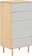 Šedá/v přírodní barvě komoda v dekoru jasanu 60x117x42 cm Anielle – Kave Home