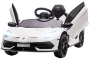 HOMCOM dětské elektrické autíčko 12V s dálkovým ovládáním 2.4G, MP3 přehrávačem, klaksonem a světlem pro děti od 3-5 let, bílé elektrické vozidlo | A…