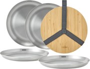 Nerezové talíře v sadě 4 ks ve stříbrné barvě ø 25,5 cm – Black + Blum