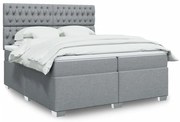 Box spring postel s matrací světle šedá 200 x 200 cm textil 3290602