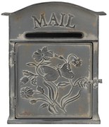 Šedá retro poštovní schránka Mail - 26*10*31 cm
