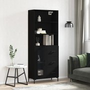 Skříň highboard černá 69,5 x 34 x 180 cm kompozitní dřevo