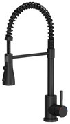 Kuchyňská dřezová baterie QUADRON SALMA NEW s pružinovou hadicí a sprchou v barvě černá matná