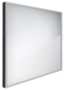 Nimco - Zrcadlo s LED osvětlením, 70x70 cm, hliník/černá ZPC 13077-90