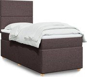 Box spring postel s matrací tmavě hnědá 90x200 cm textil 3291159