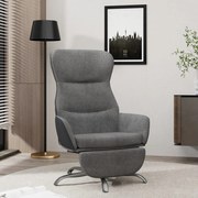 Relaxační Křeslo S Podnožkou Tmavě Šedé Textil - bez opěrky na nohy