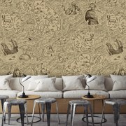 Fototapeta - Vintage mapa (245x170 cm)