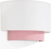 Bílé/světle růžové dětské nástěnné svítidlo s textilním stínidlem Bianella – Kave Home