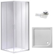 BPS-koupelny Čtvercový sprchový kout HYD-SK93D 70x70 chrom/transparent + vanička HYD-SSV-SXL05A bílá