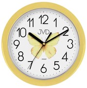JVD Žluté dětské netikající tiché hodiny JVD HP612.D10 s motýlem