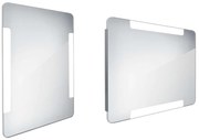 Nimco - Koupelnové podsvícené LED zrcadlo 60x80 cm, zaoblené, aluminium ZP 18002