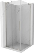 Mexen Velar L, sprchový kout s posuvnými dveřmi 100 x 100 cm, 8mm čiré sklo, broušená ocel, 871-100-100-03-97