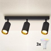 Brilagi - LED Stmívatelné bodové svítidlo SELE 3xGU10/6W/230V černá/zlatá