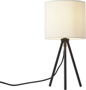 Moderní stolní lampa s trojnožkou bílá se sametovým stínidlem - Luz