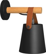 Toolight - Kovová nástěnná lampa s černým páskem 1xE27 60W APP466-1W, černá-hnědá, OSW-00902