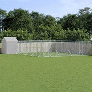 Venkovní psí kotec se střechou stříbrný 10 x 10 x 2,5 m ocel 3190481
