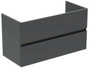 Ideal Standard Eurovit+ - Umyvadlová skříňka, 55x100x44 cm, 2 zásuvky, lesklá šedá R0265TI