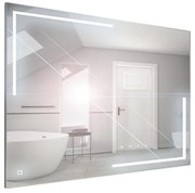 Comodo Zrcadlo závěsné s pískovaným motivem a LED osvětlením Nikoletta LED 3 Typ: dotykový vypínač, Rozměry (cm): 100x65 - (Nikoletta LED 3/100)