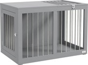 PawHut Psí Kotec Nábytek se 2 Dveřmi Ocelový Psí Kotec pro Domácnost Vnitřní Psí Dům pro Střední Psy do 20 kg Noční Stolek Psí Kotec 80 x 50 x 56,5 cm