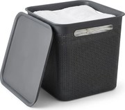 Rotho Úložný box s víkem a s madly BRISEN 18l, 29x29x29cm, černý
