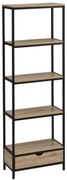 Černá přírodní knihovna v dekoru dubu 60x180 cm Urban – Casa Selección
