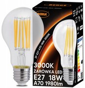 BERGE LED žárovka s vkláknem E27 - 18W - teplá bílá