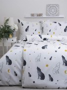 MK Lůžkoviny Francouzské bavlněné povlečení Renforcé - Vlci 220 × 200 cm, 2ks 70 x 90 cm