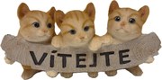 PRODEX IMPORT Zahradní figurka kočičky s nápisem Vítejte 25x13 cm