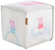 Bílý sametový dětský puf Peppa Pig – Roba